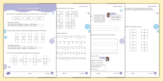 Maths Missing Number Mastery Activity Sheet - Twinkl