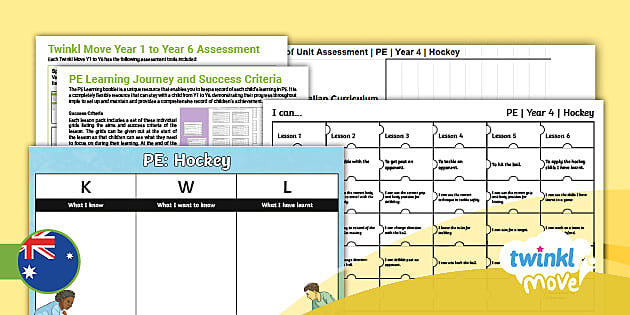 Move PE Year 4 Hockey Assessment Pack (Hecho por educadores)