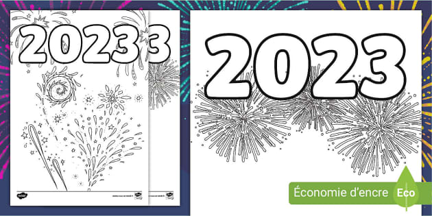 Coloriage sur le nouvel an (Hecho por educadores) - Twinkl