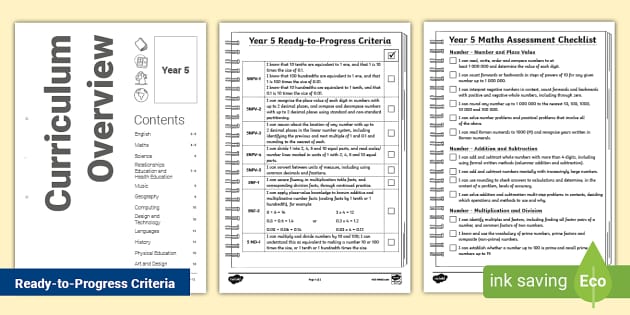 * NEW * 2014 National Curriculum Year 5 Maths Assessment Checklist