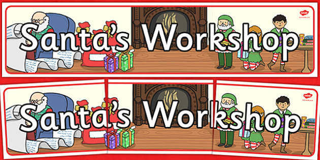 Santa's Workshop Display Banner - Christmas, xmas, Grotto