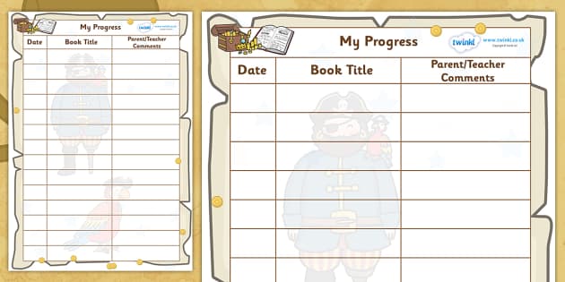 Pirate Themed Reading Teacher Parents Comments Sheet - reading