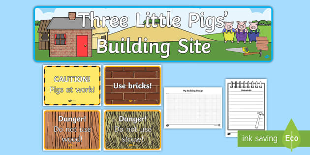 Three Little Pigs Building Site Role Play Pack - Twinkl