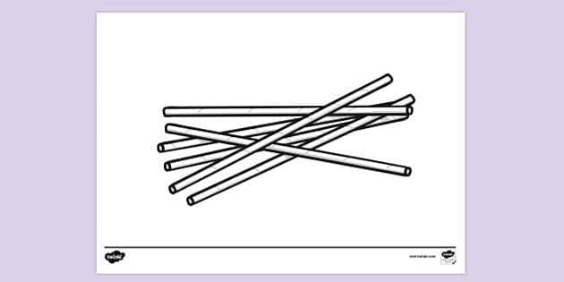 Paper Straw Colouring Sheet | Colouring Pages (teacher made)