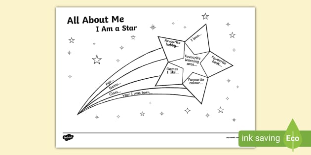 All About Me Star Template (teacher made) - Twinkl