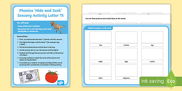 Phonics 'Hide and Seek' Sensory Activity - Letter Tt