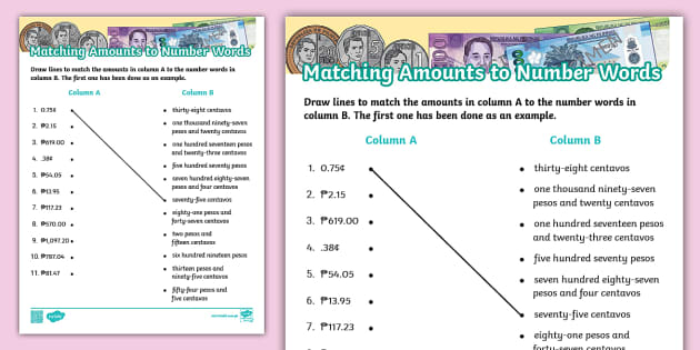 Matching Amounts to Number Words | Grade 1 | Twinkl - Twinkl