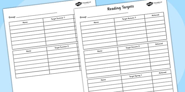 FREE! - Half Termly Group Reading Targets- reading, reading targets ...