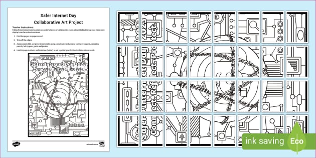 Safer Internet Day Collaborative Colouring Poster - Twinkl