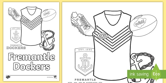 * NEW * Fremantle Dockers Colouring Page - Footy Colours Day, Charity ...
