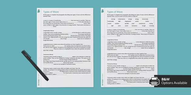 Types of Wave Gap-Fill | Science | Beyond Secondary