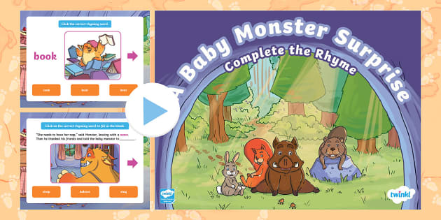 A Baby Monster Surprise: Rhyming Activity PowerPoint