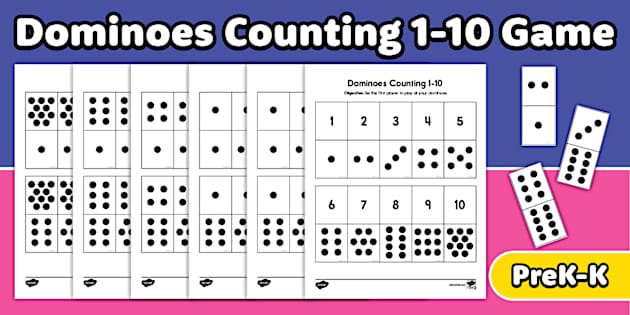 Dominoes Counting 1-10 Math Game for PreK-K