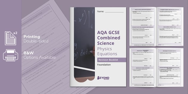 Physics Equations Revision Questions Booklet - Twinkl