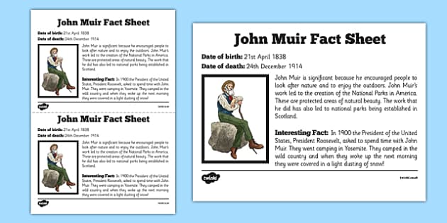 Scottish Significant Individuals John Muir Fact Sheet - Scottish ...