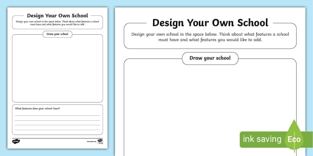 Design Your Own School Activity Sheet (teacher made)