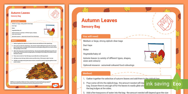 Autumn Leaves Sensory Bag | Leaf Sensory Activity | Twinkl