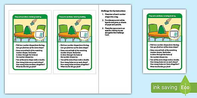 EYFS Maths Doubling Challenge: Number Shape Doubles Activity IKEA Tolsby