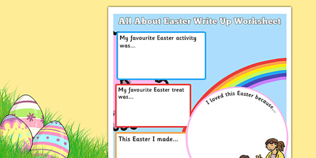 Easter Holiday Write Up Worksheet (l'enseignant a fait)