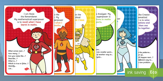 KS1 Maths Blooms Taxonomy Meet the Bloom Superheroes Display Posters
