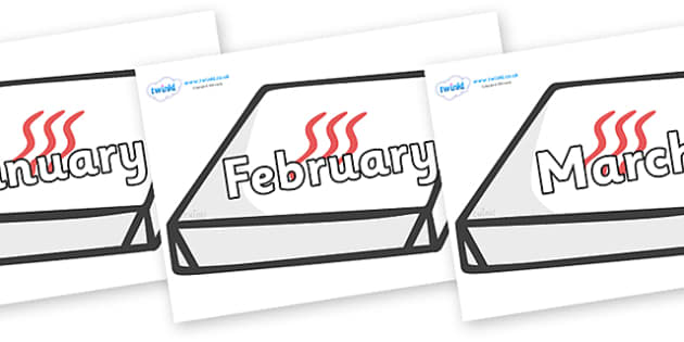 Months of the Year on Boxes (Teacher-Made) - Twinkl