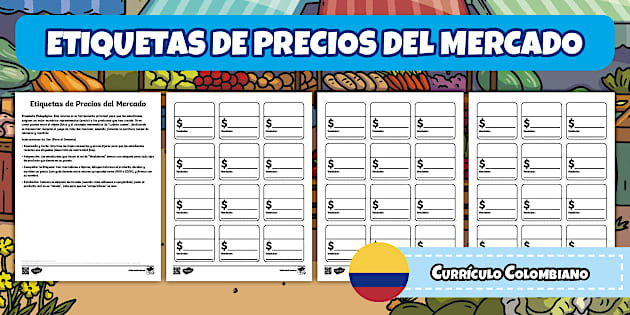 Etiquetas de Precios para Mercado Infantil - Twinkl Colombia
