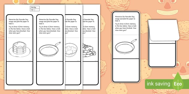 Pancake Day Draw from Memory Worksheet - Twinkl