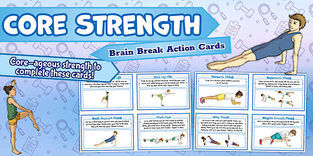 Core Strength Brain Break Action Cards