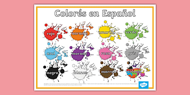 Spanish Colours Word Mat (teacher made) - Twinkl