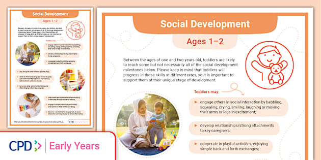 Social Milestones Ages 1–2 (Poster) - Twinkl