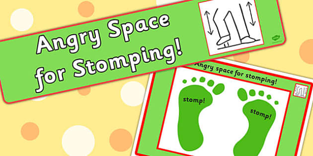 Angry Space For Stomping Sign and Mat (teacher made)
