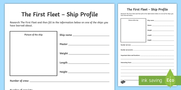 The First Fleet Ships Worksheet / Worksheet