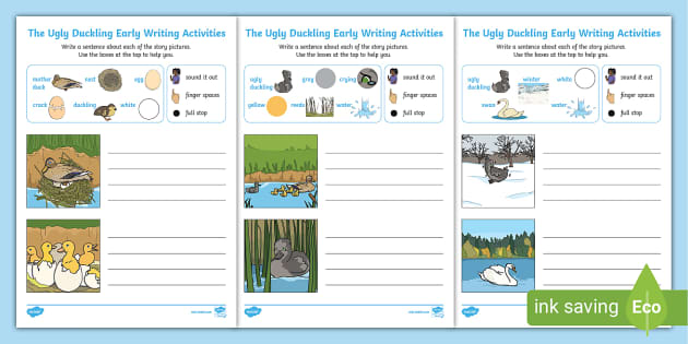 The Ugly Duckling Early Writing Activities (teacher made)