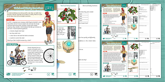 Weird Wacky Inventions Y4 Non-Fiction Reading Comprehension