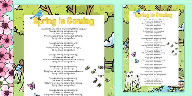 Spring Animals Rhyme Poster