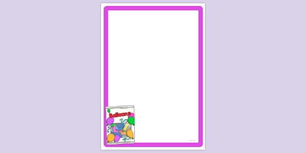 Simple Blank Pack of Balloons Page Border | Twinkl - Twinkl