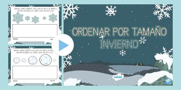 Juego interactivo: Ordenar por tamaño - Invierno - Twinkl