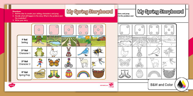 Kindergarten Spring Roll a Story Mat (teacher made) - Twinkl