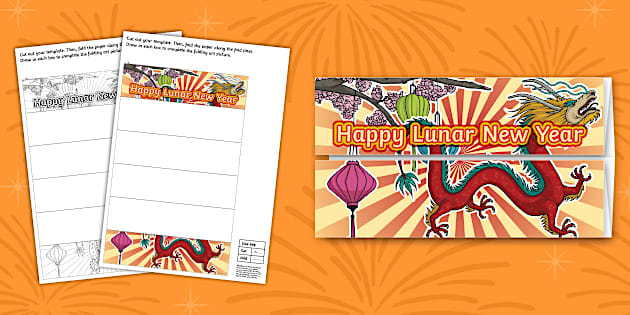Lunar New Year Folding Art Template (teacher made) - Twinkl