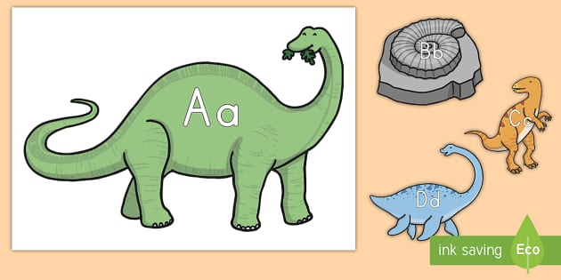 Dinosaur A to Z Cutouts (teacher made) - Twinkl