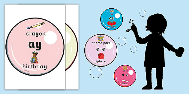 Phase 5 Phonics Sounds on Bubbles Display (teacher made)