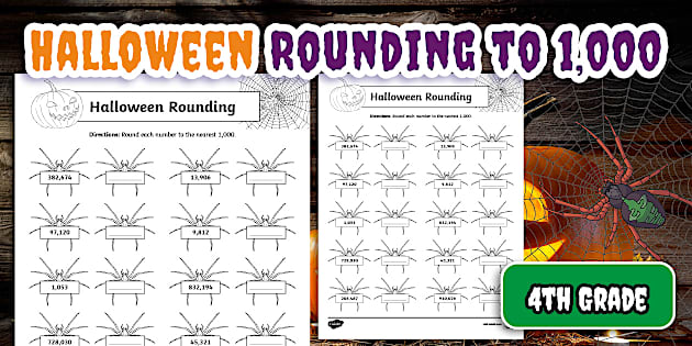 Fourth Grade Rounding To The Nearest 1,000 Halloween