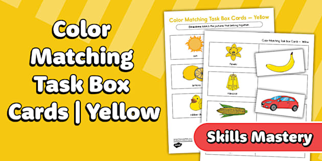 Color Matching Task Box Cards – Yellow