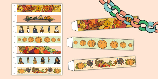 Thanksgiving Paper Chain- chains, activity, activities