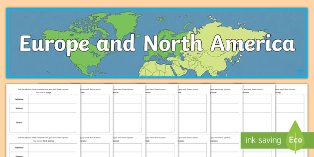 Europe and North America Word Wall Activity Display Pack