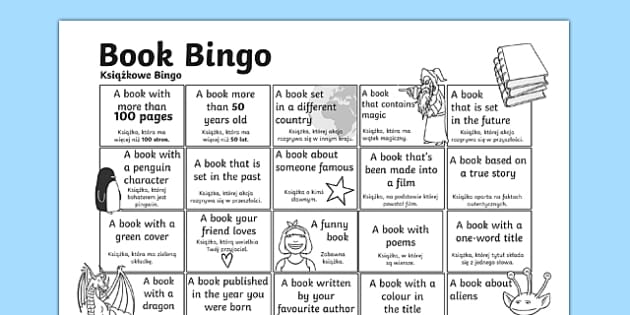 Book Bingo Worksheet Worksheet Polish Translation