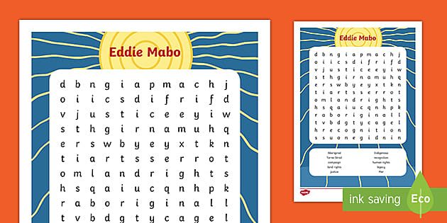 Eddie Mabo Word Search (teacher made) - Twinkl