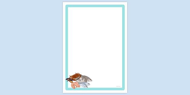 FREE! - Simple Blank Seafood Page Border | Page Borders | Twinkl