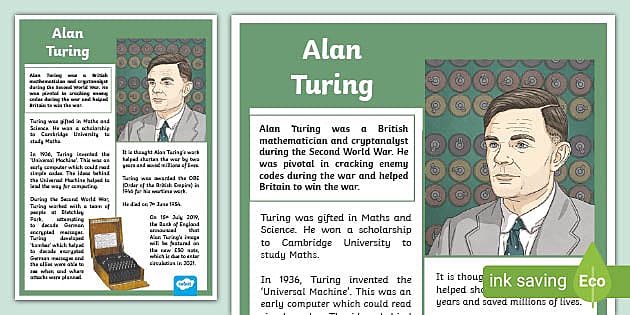 Alan Turing Display Poster (teacher made) - Twinkl