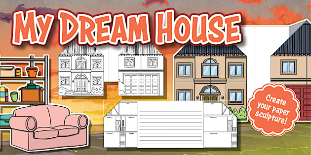 My Dream House Folded Paper House Sculpture